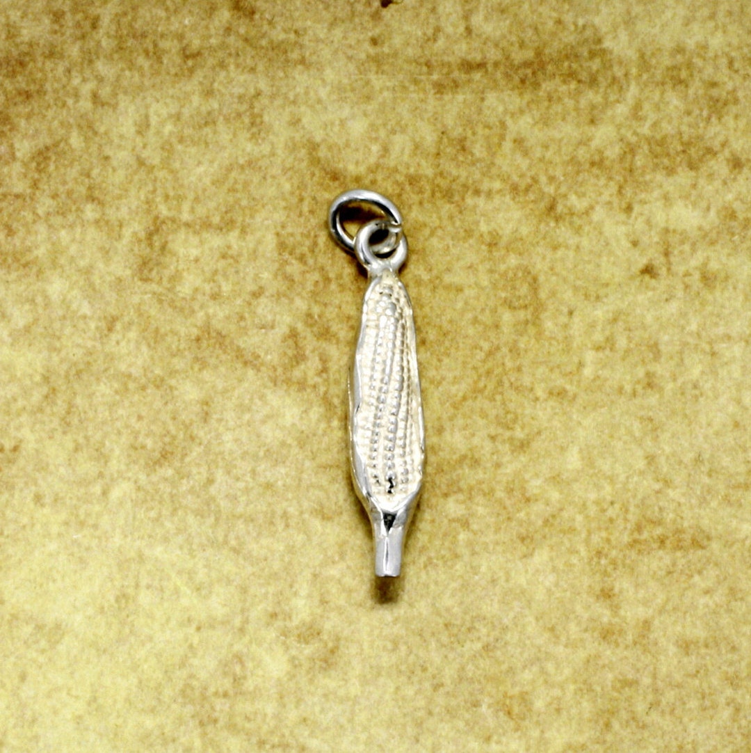 Sterling Silver Corn Charm: Hand Carved 3D Cob - Etsy
