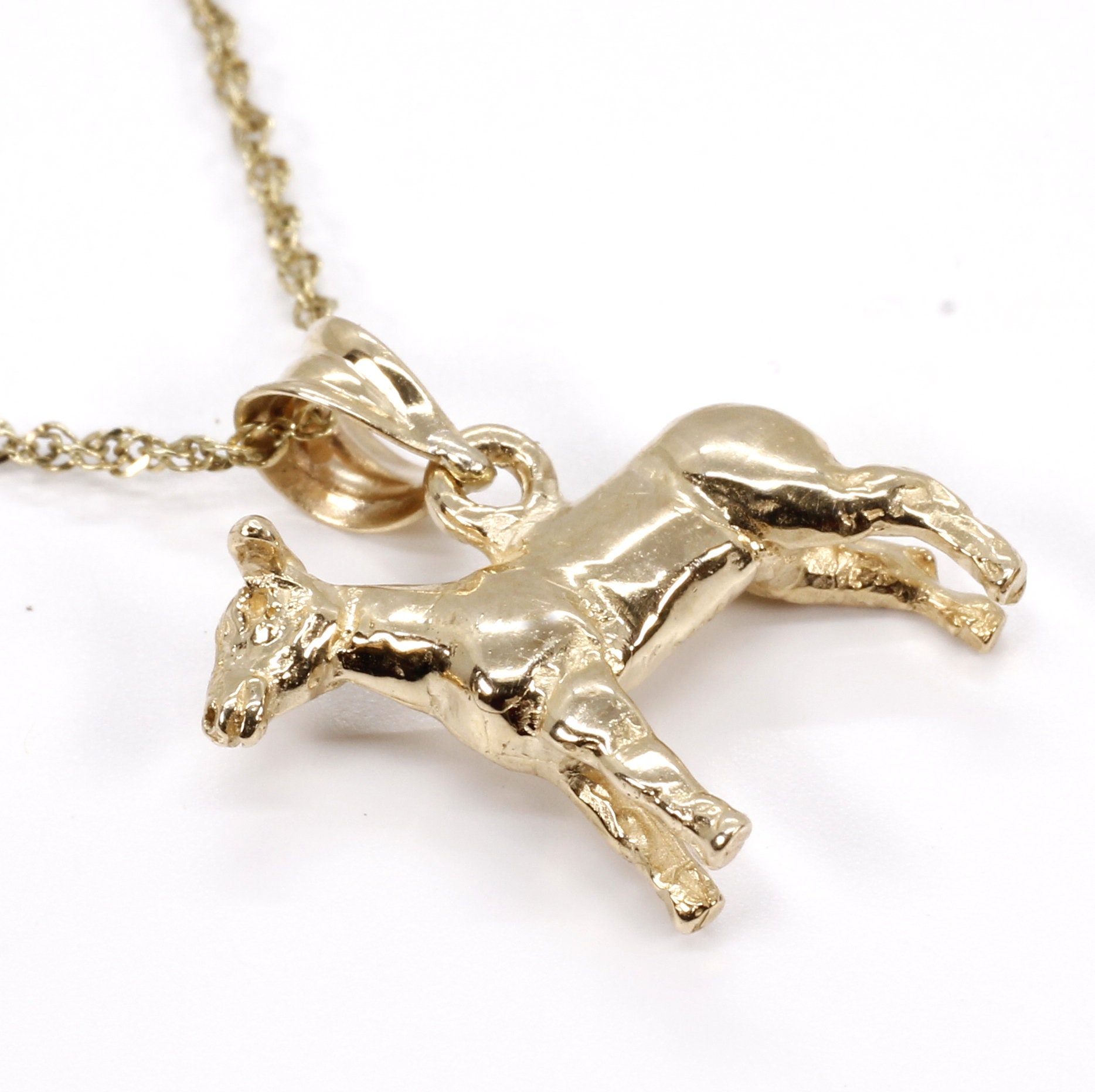 Lamb of God NecklaceGold Lamb Necklace 14kt Yellow Gold | Etsy