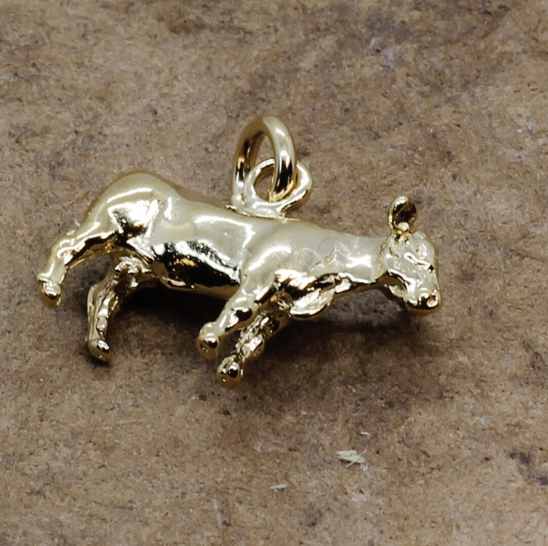 Cow Charm, 14kt Gold Vermeil Cow Charm,gift for Mom or Wife or Daughter ...