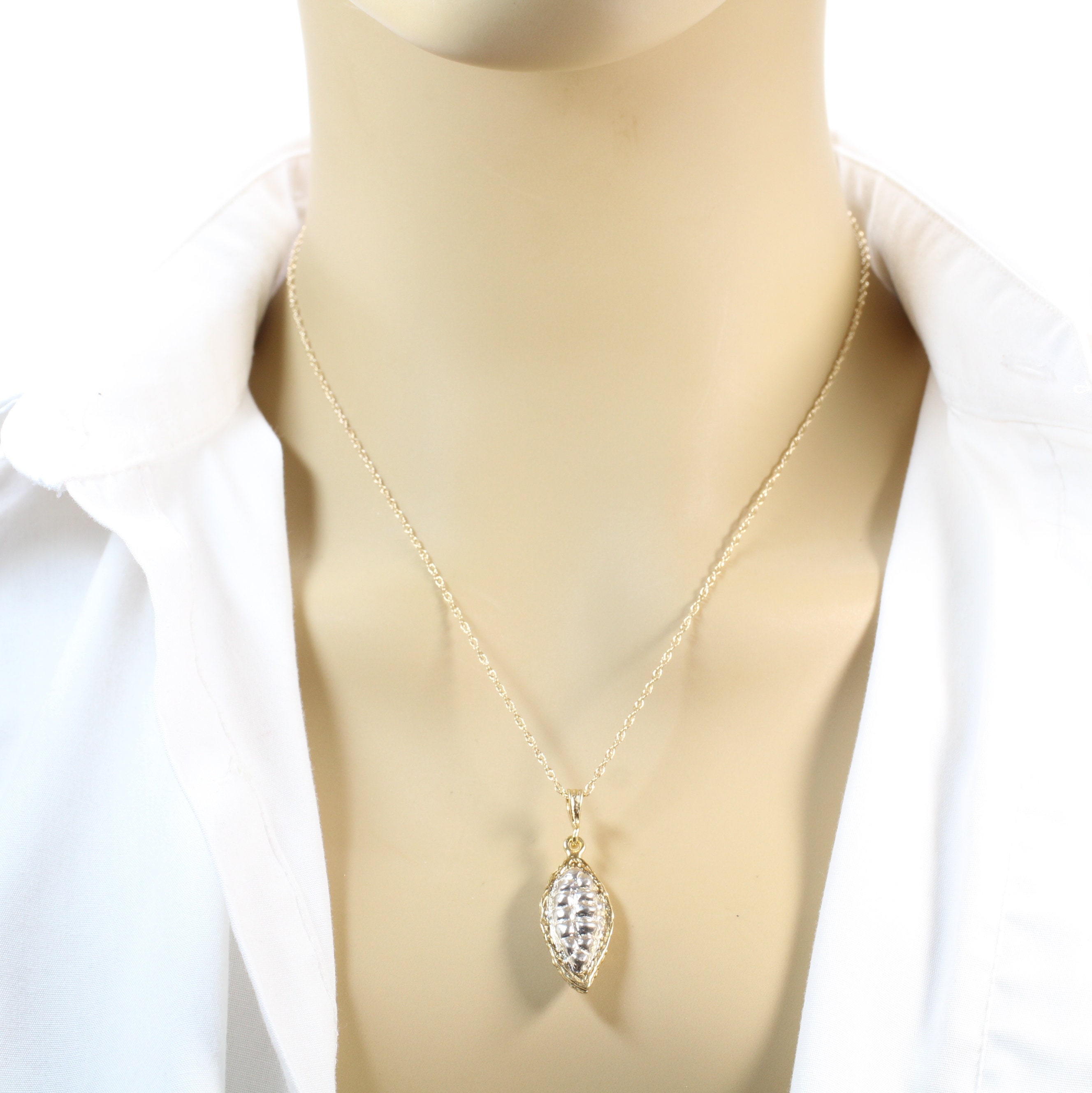 Gold Vermeil Cocoa Bean Necklace: Cacao Fruit Pod, Sterling Silver ...
