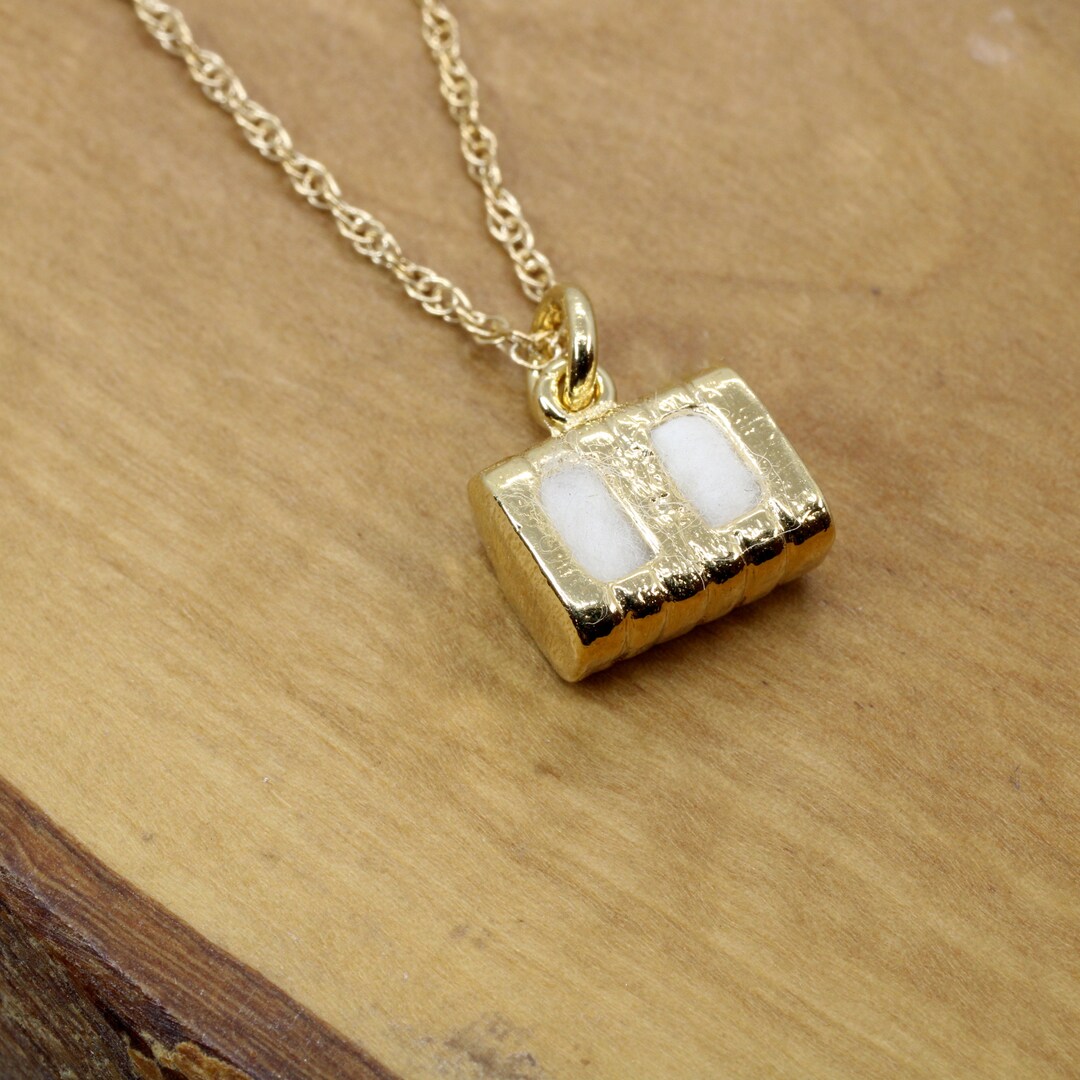 Gold Vermeil Cotton Bale Necklace, 2nd Anniversary Gift, All Precious ...