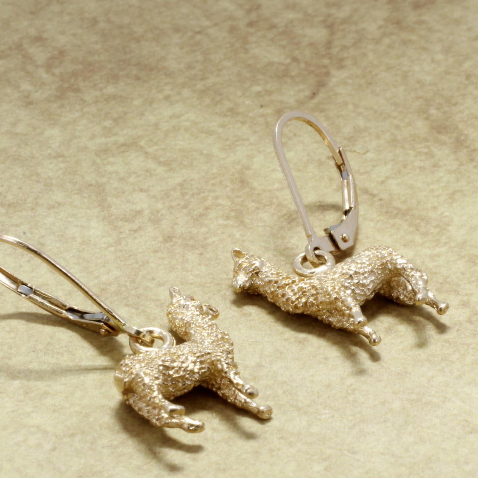 Alpaca Jewelry Alpaca Earrings Solid 14kt. Gold Huacaya - Etsy