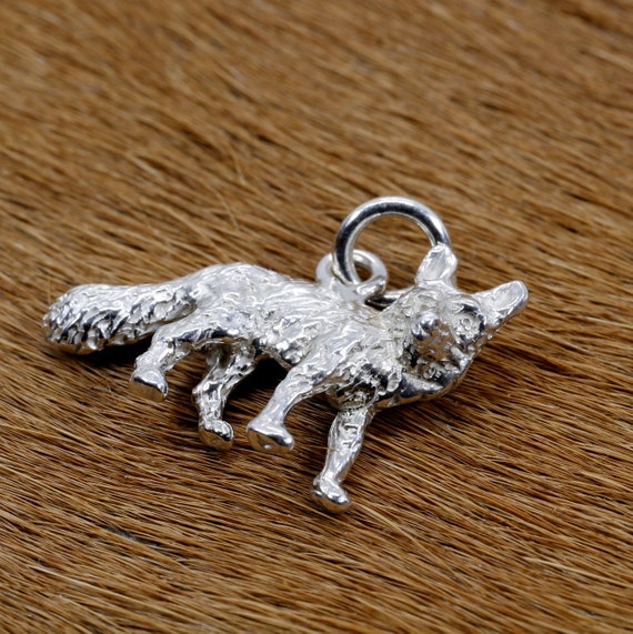 Silver Fox Charm for Her Bracelet Solid 925 Sterling Silver - Etsy