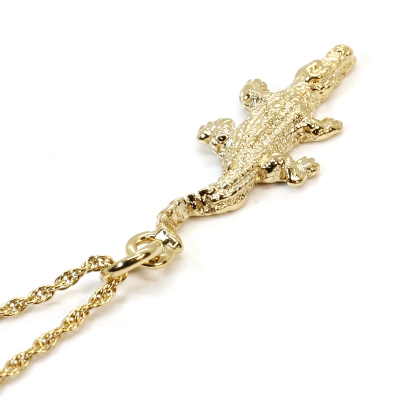 Gold Alligator or Crocodile Necklace Small Alligator or - Etsy
