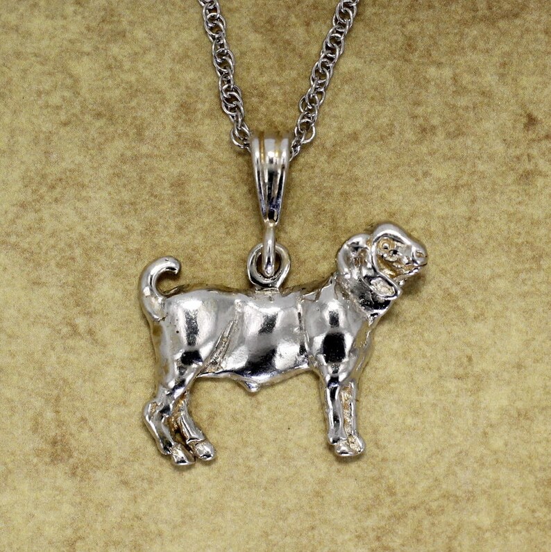 Goat Jewelry, Champion Boer Goat Necklace on 18" Chain in Sterling ...