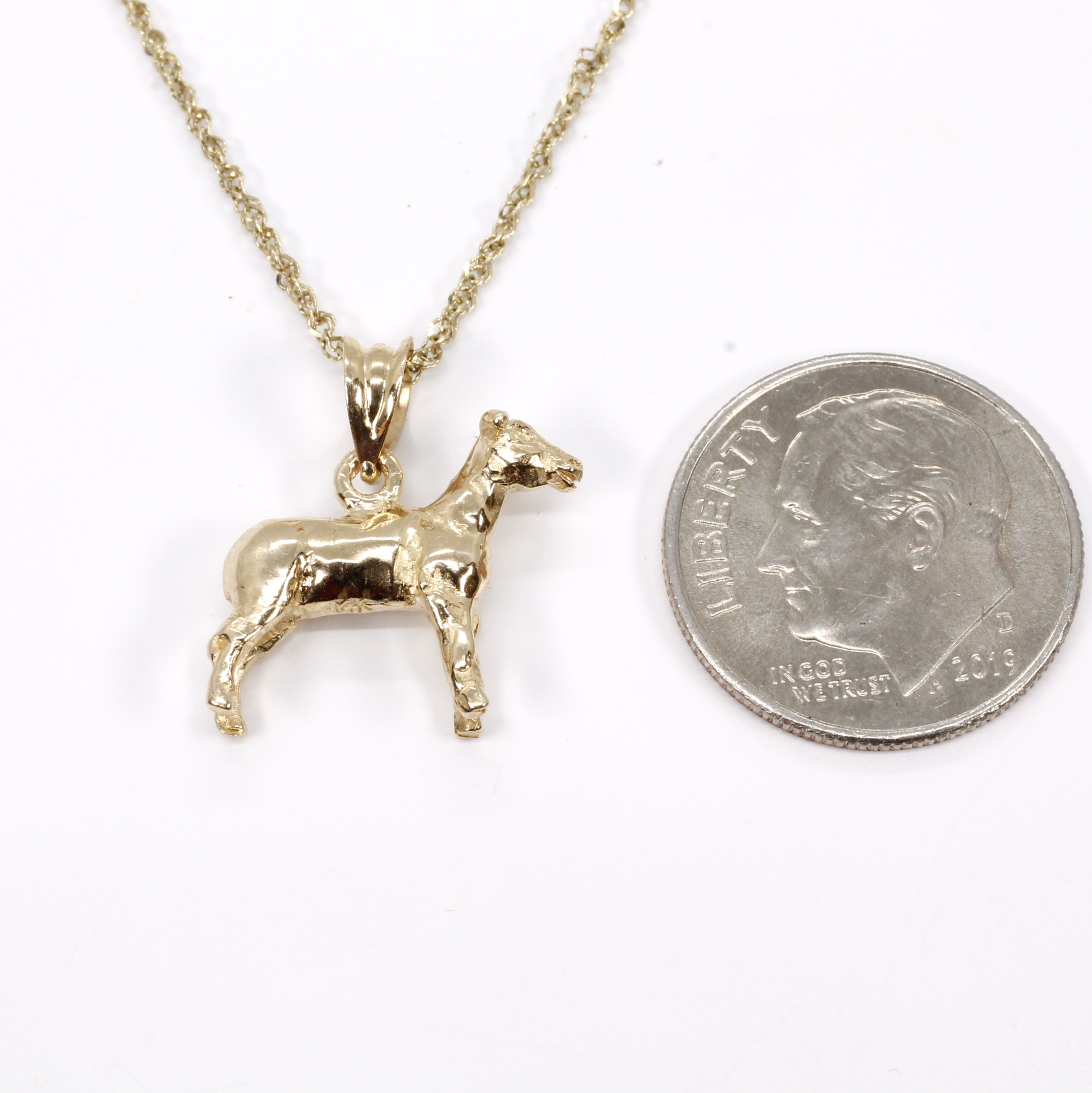 Lamb of God NecklaceGold Lamb Necklace 14kt Yellow Gold | Etsy