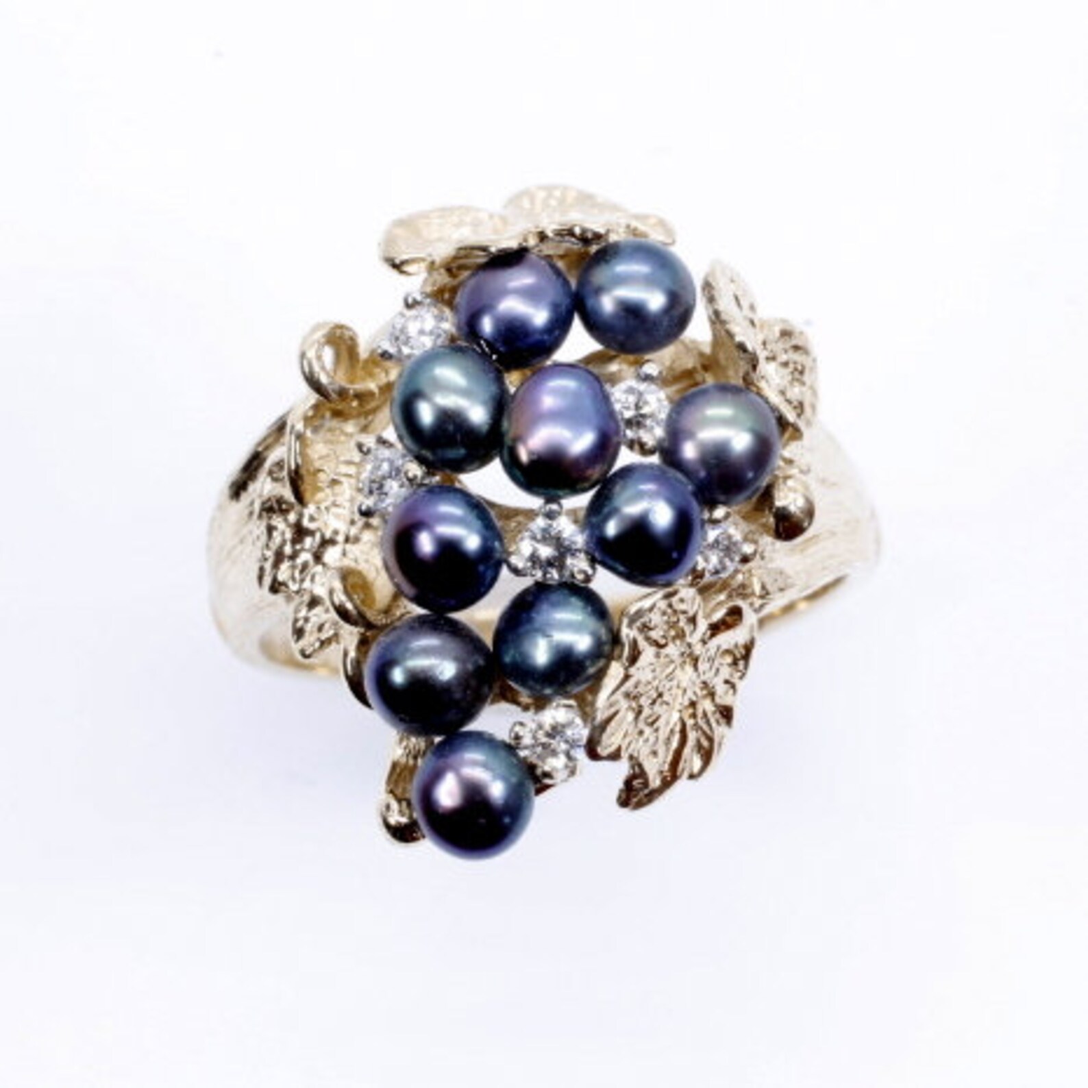 Grape Ring Gift for Her Grape Cluster Ring in 14kt Gold With | Etsy