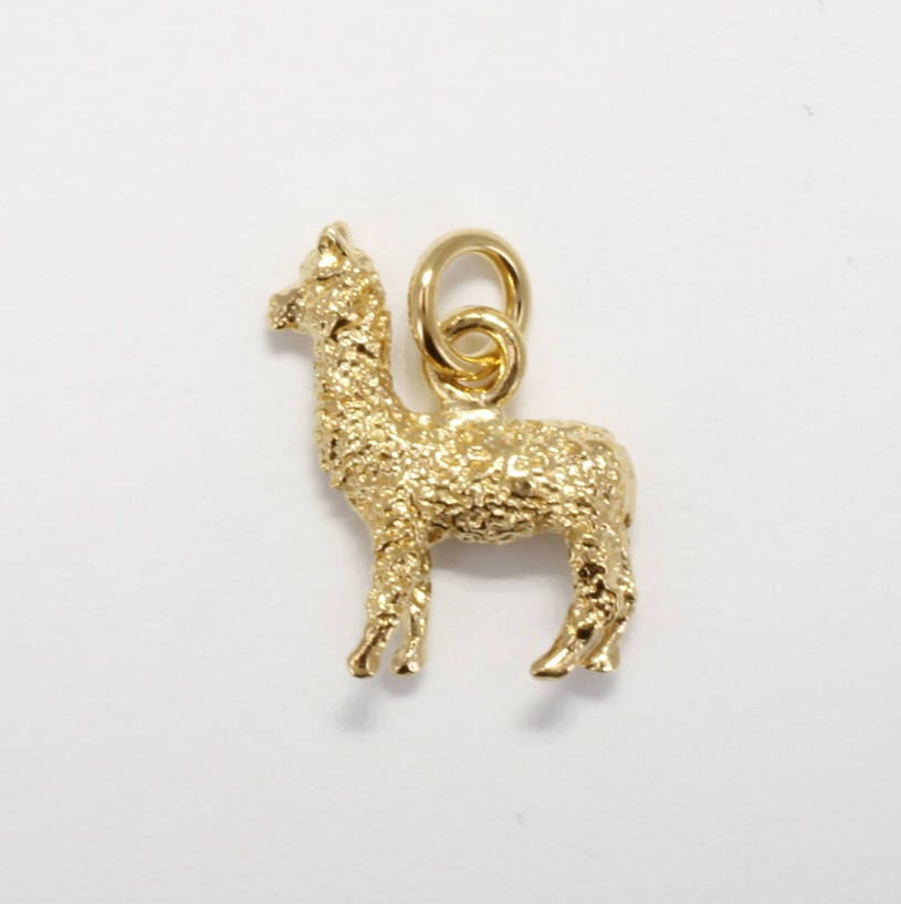 Alpaca Charm for Hersmall Three Dimensional 14kt. Gold - Etsy