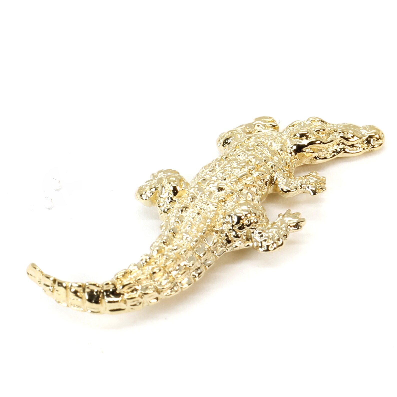 Large Alligator or Crocodile Brooch or Pin in 14kt Yellow Gold | Etsy