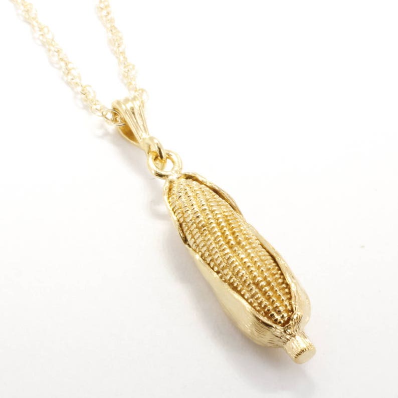 Large 14kt Gold Vermeil Corn Necklace Unique Corn Farmer Gold - Etsy