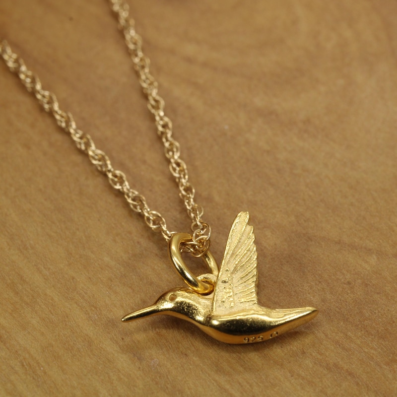 Bird Charm Gold Necklace - Etsy
