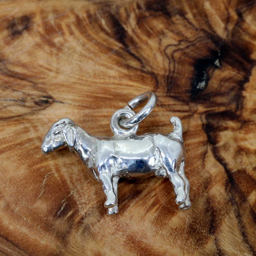 Silver Polled Goat Charm for Her Bracelet, 925 Sterling Silver Male ...