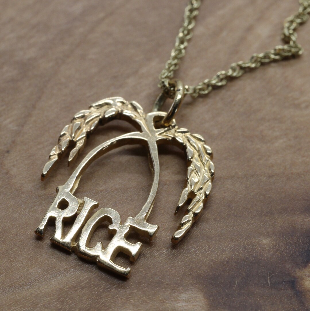 Gold Rice Logo Necklace for Her, Rice Jewelry Gift for Her, Rice Charm ...