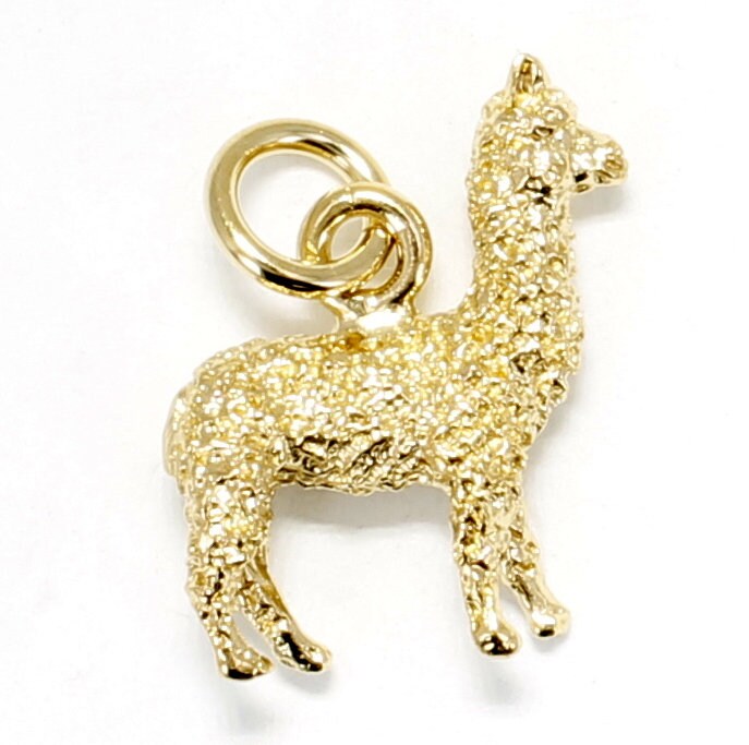 Alpaca Charm for Hersmall Three Dimensional 14kt. Gold - Etsy