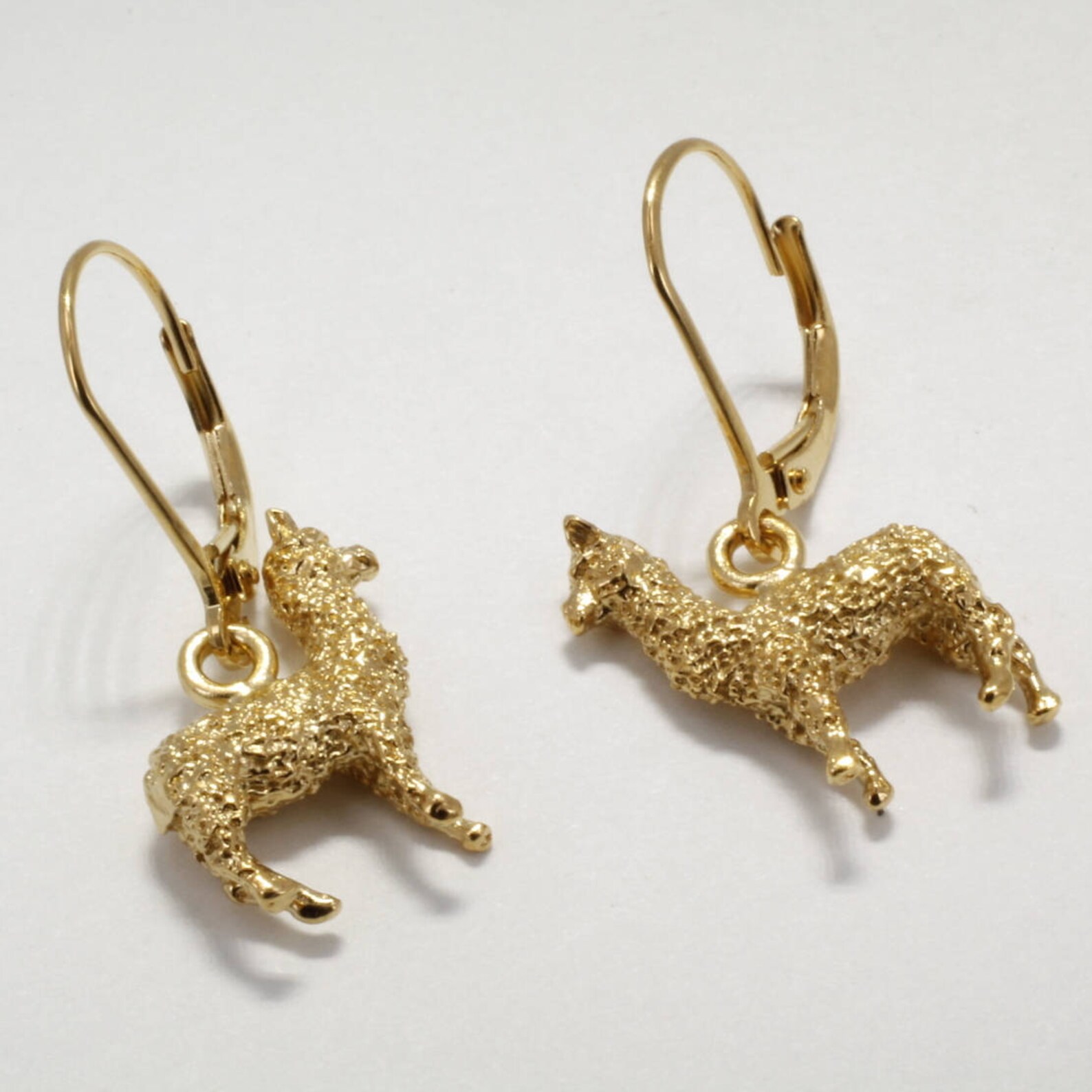 Alpaca Jewelry Alpaca Earrings Solid 14kt. Gold Huacaya - Etsy