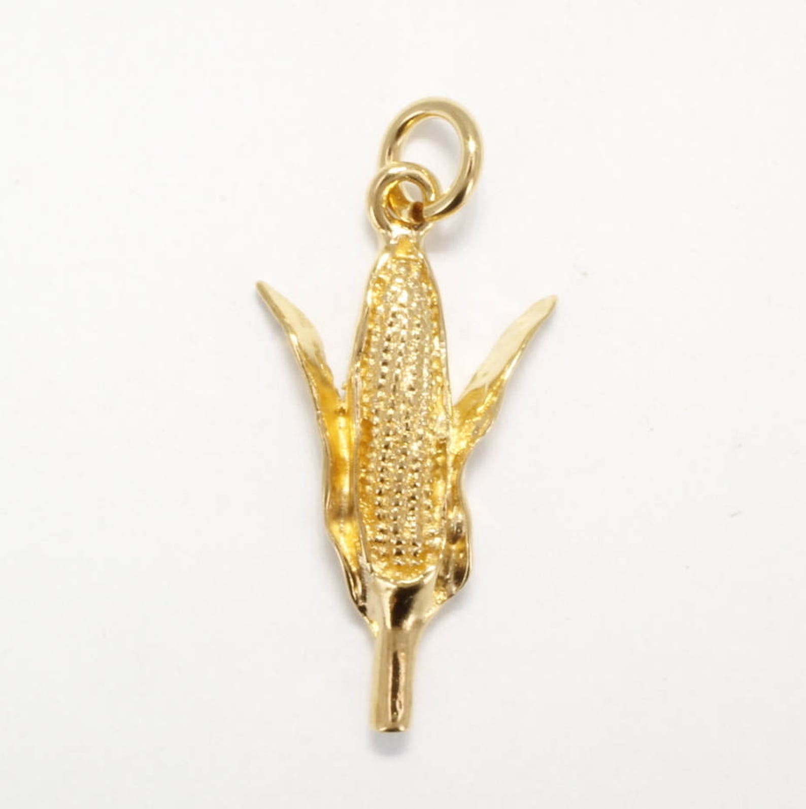 14kt Gold Vermeil Corn Charm With Husks Spread Open for - Etsy