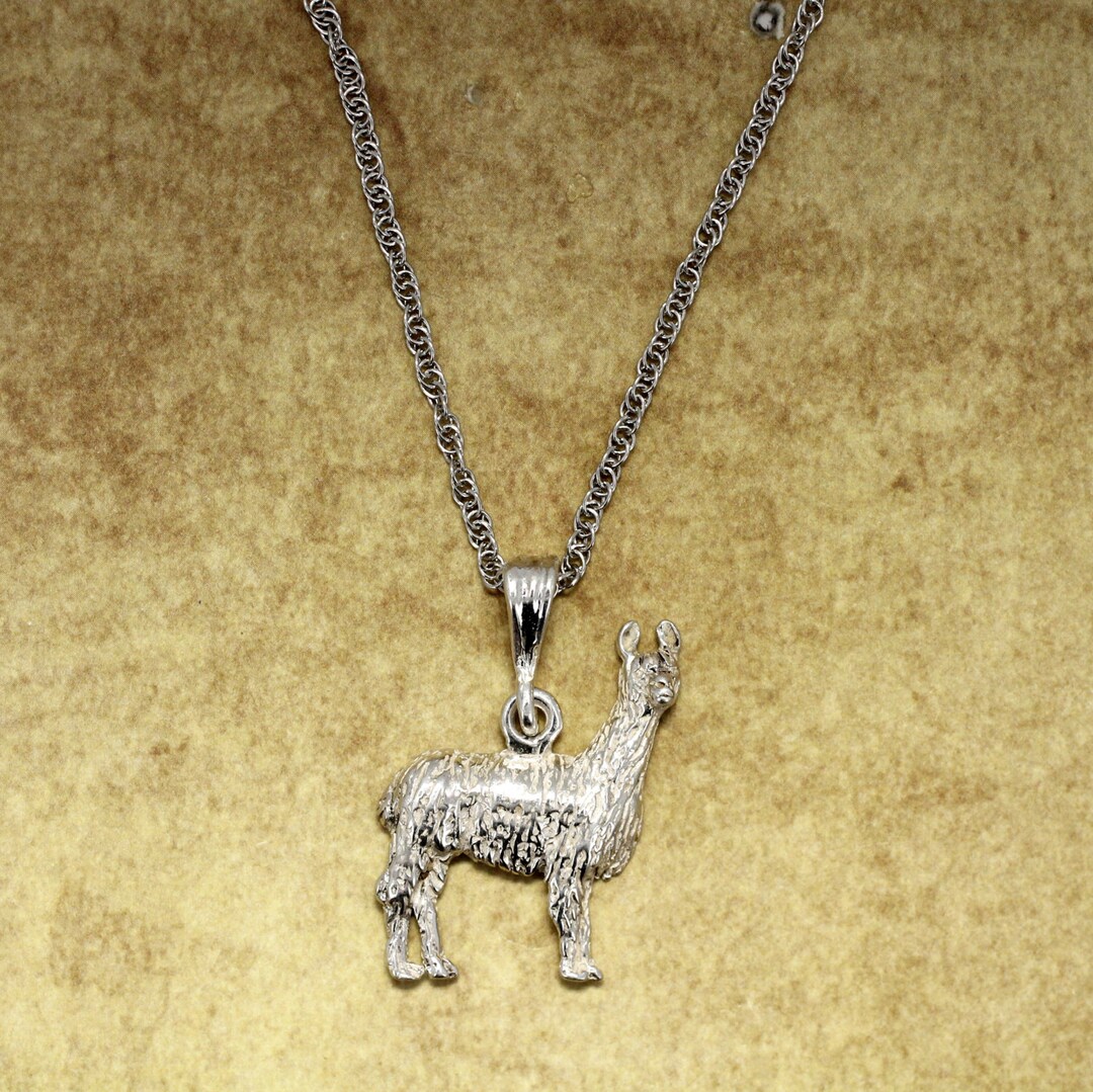 Silver Llama Necklace for Her, Large Silver Llama With 18" Silver Chain ...