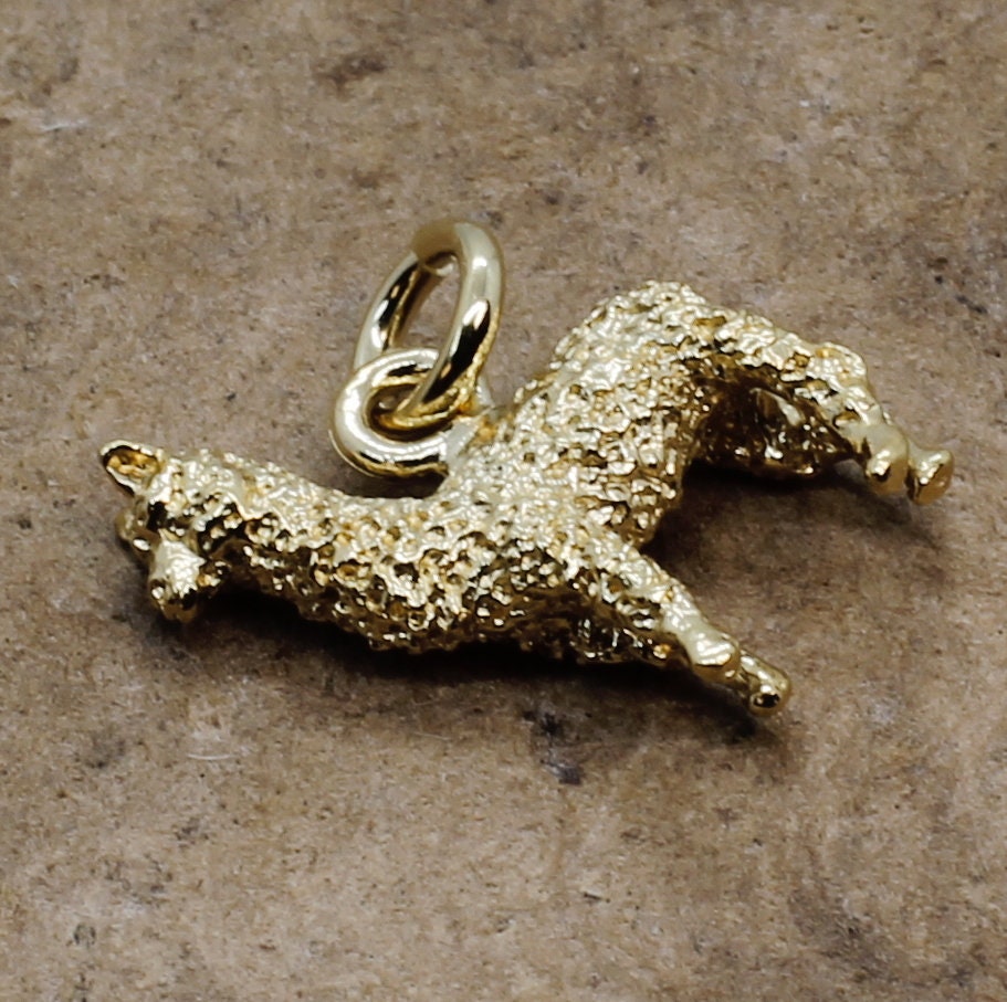 Alpaca Charm for Hersmall Three Dimensional 14kt. Gold - Etsy