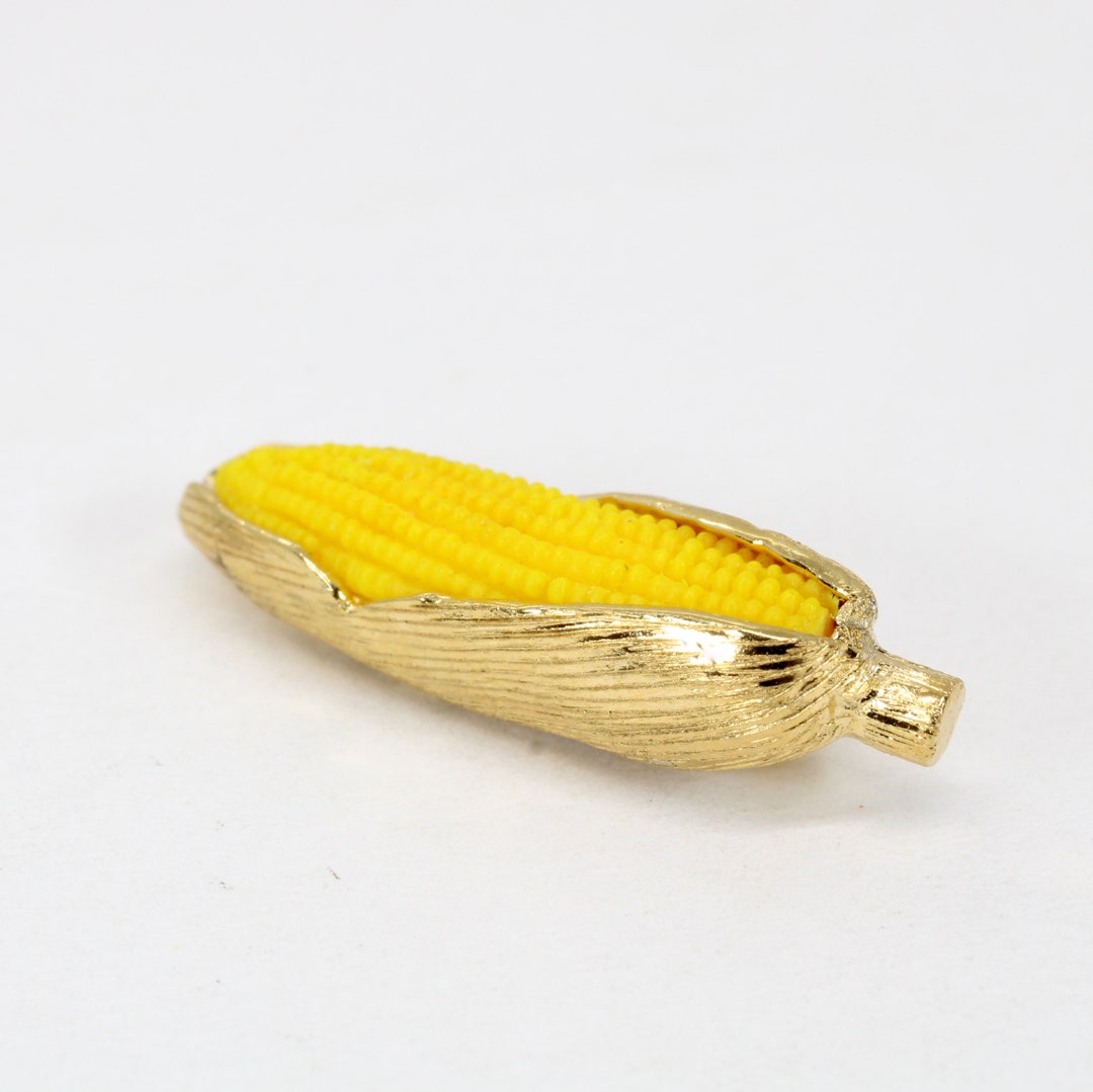 Gold Corn Tie Tack/lapel Pin for Him With Yellow Corn Cob, 14kt Gold ...