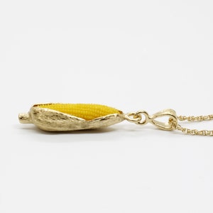 Large 14kt Gold Vermeil Corn Necklace With Yellow Cob, Unique Corn ...