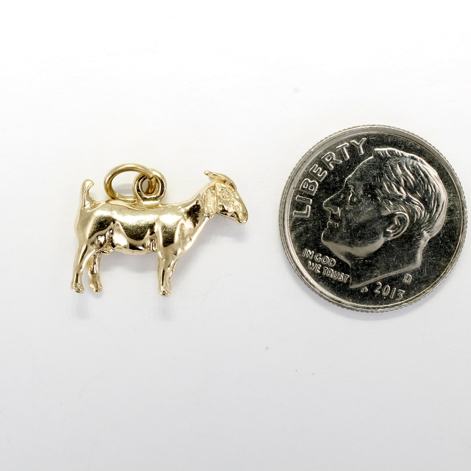 Gold Goat Charm for Her 14kt Solid Gold Boer Goat Charm - Etsy