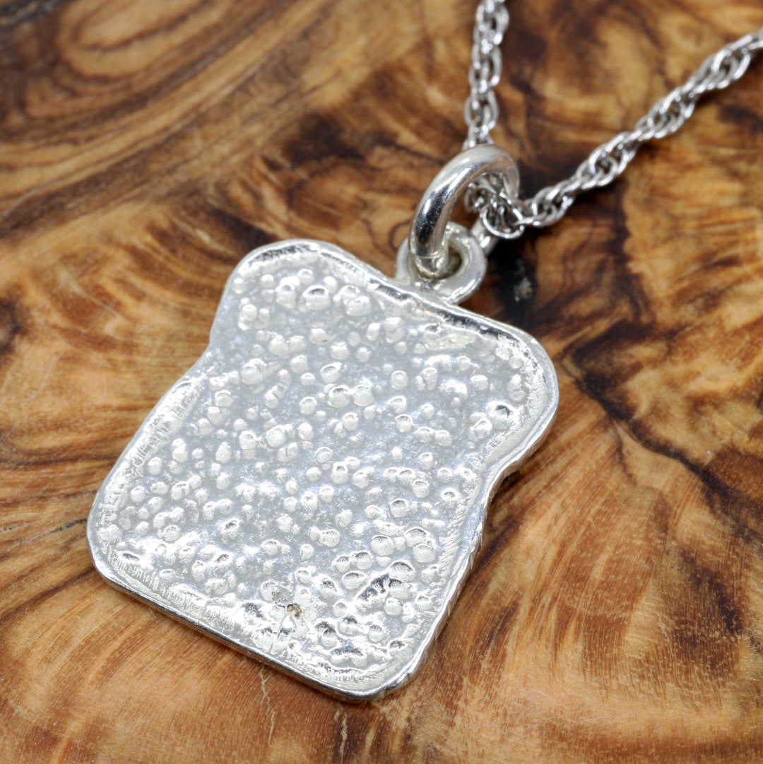 Sterling Silver Bread Slice Necklace: Baking Gift - Etsy