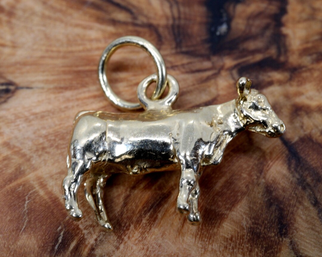 14kt Solid Gold Show Heifer Charm: Cattle Rancher Gift - Etsy