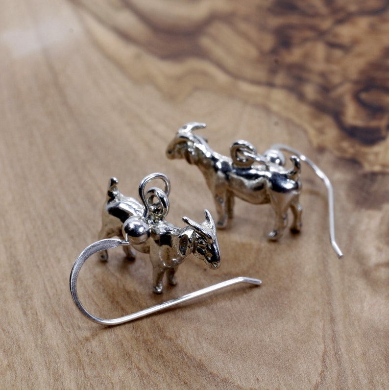 Silver Goat Earrings 925 Sterling Silver Small Boer Goat - Etsy