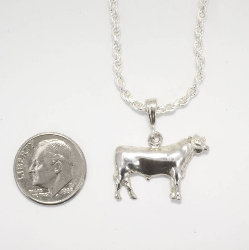 Mens Cattle Jewelry Champion Bull Necklace in Sterling Silver | Etsy