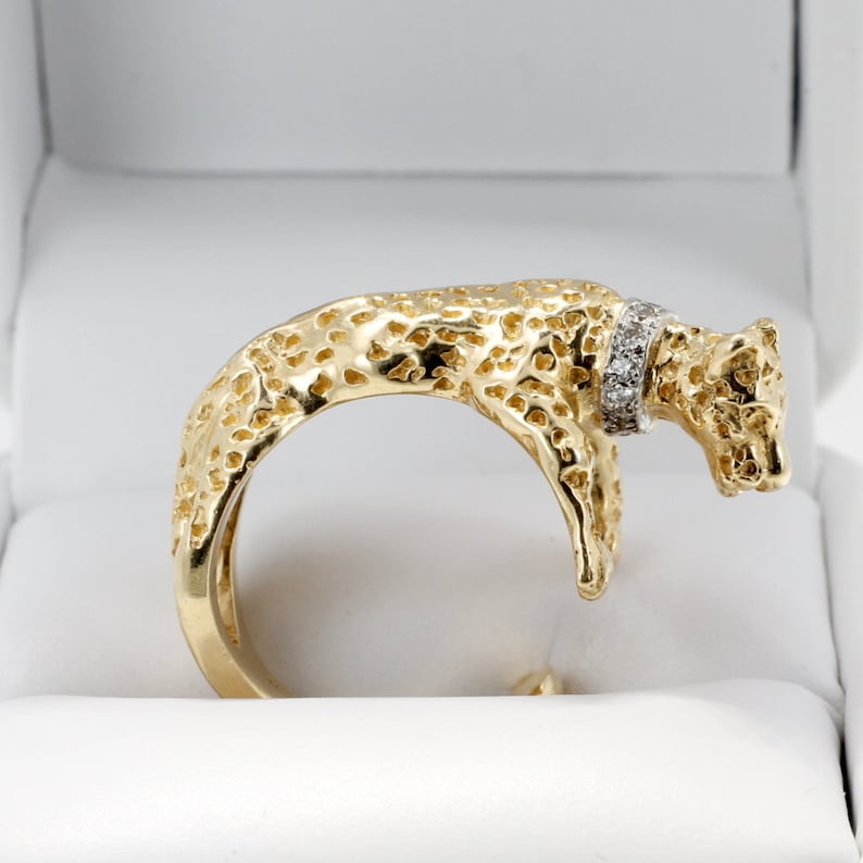 Gold Jaguar Ring for Her Panther Ring for Wife 14kt Gold - Etsy