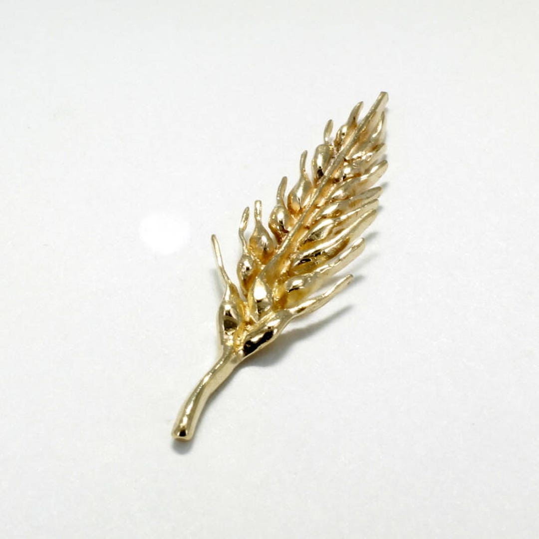 Solid 14kt Gold Wheat Tie Tack or Pin, Wheat Grower Gift for Man, Wheat ...