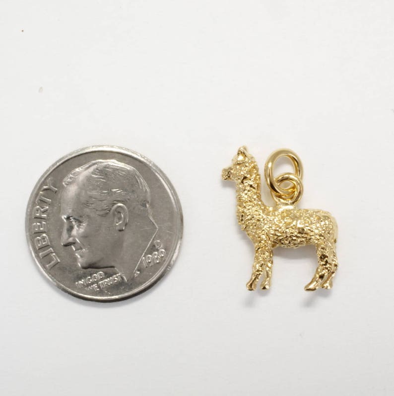 Alpaca Charm for Hersmall Three Dimensional 14kt. Gold - Etsy