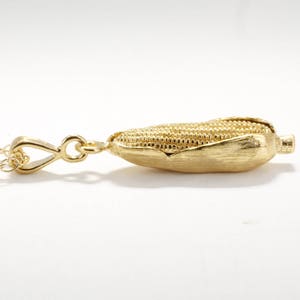 Large 14kt Gold Vermeil Corn Necklace, Unique Corn Farmer Gold Necklace ...