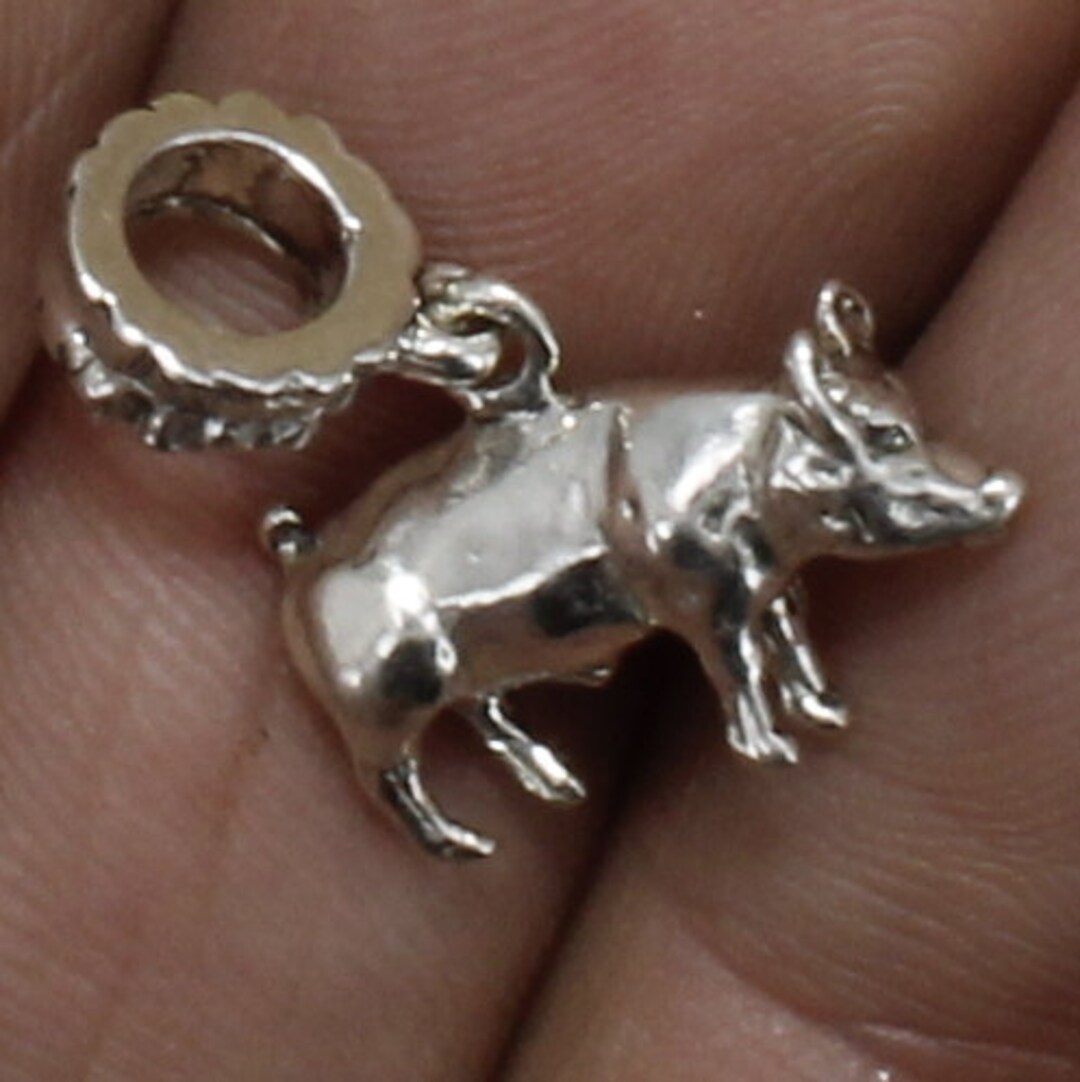Sterling Silver Pig Slide Charm: Pandora Compatible - Etsy