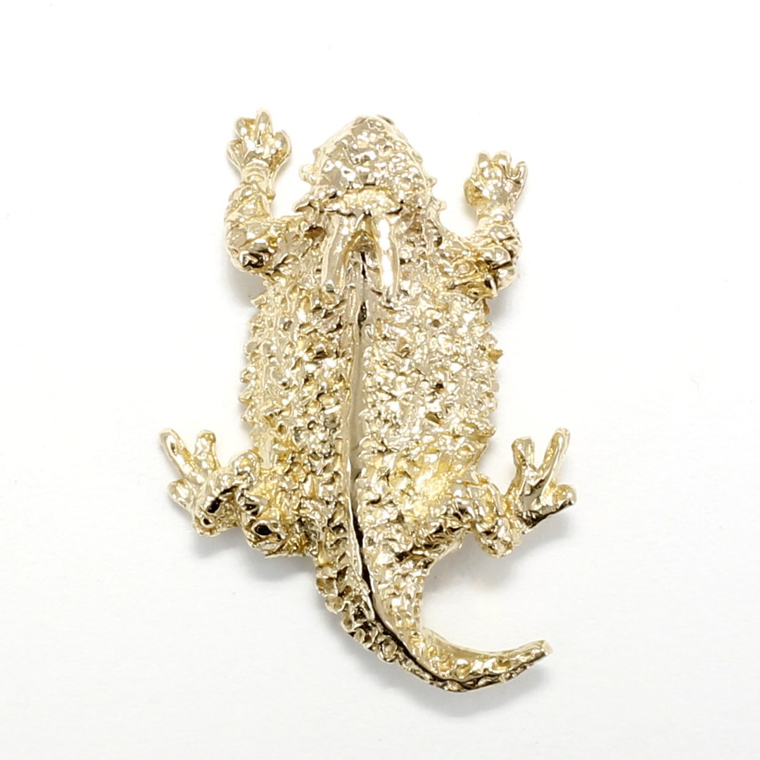 14kt Gold Horned Toad Pin: Hand Carved Lizard Tie Tack - Etsy