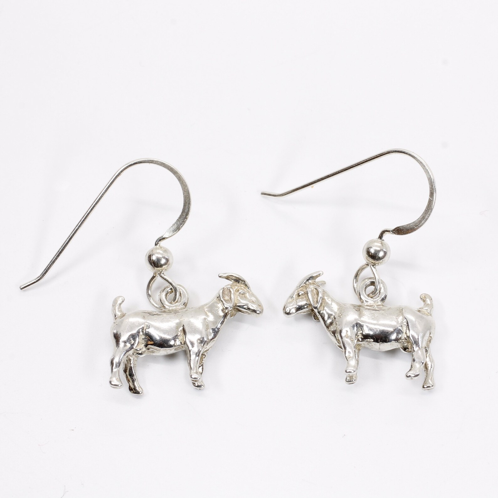 Silver Goat Earrings 925 Sterling Silver Small Boer Goat | Etsy