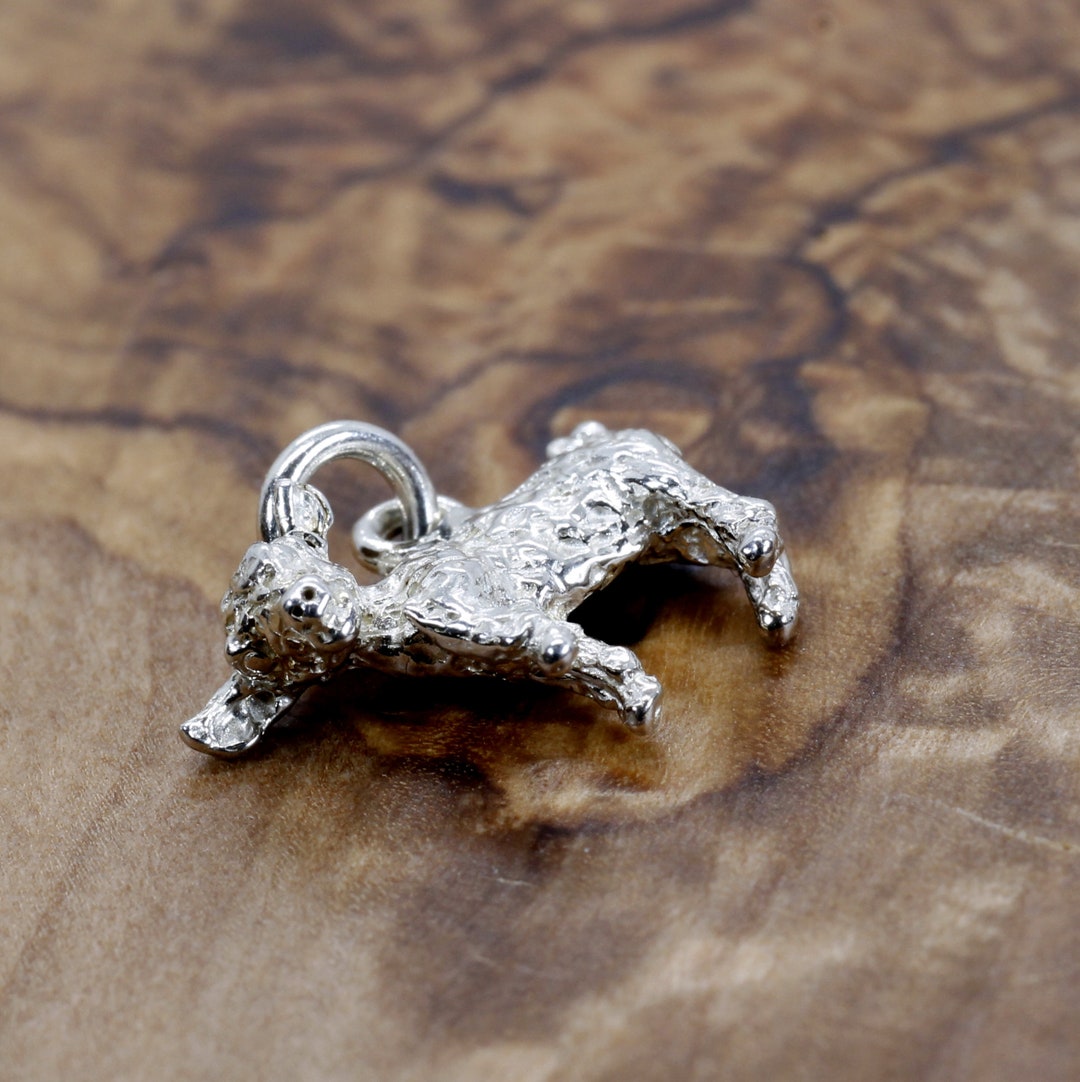 Silver Baby Goat Charm for Her Bracelet , Solid 925 Sterling Silver 3-D ...
