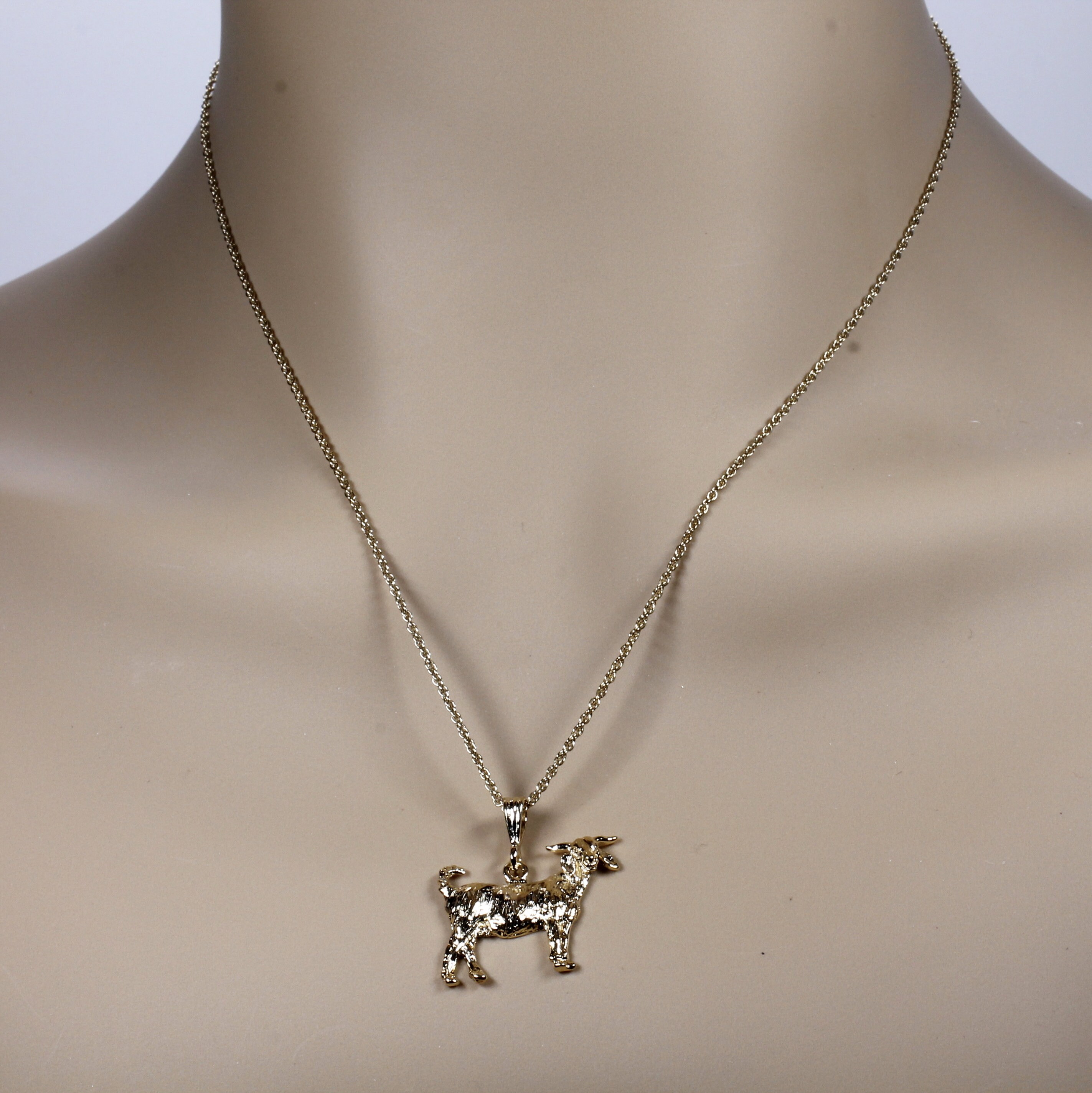 Large Boer Goat Necklace Made in 14kt Gold Vermeil on 18 - Etsy