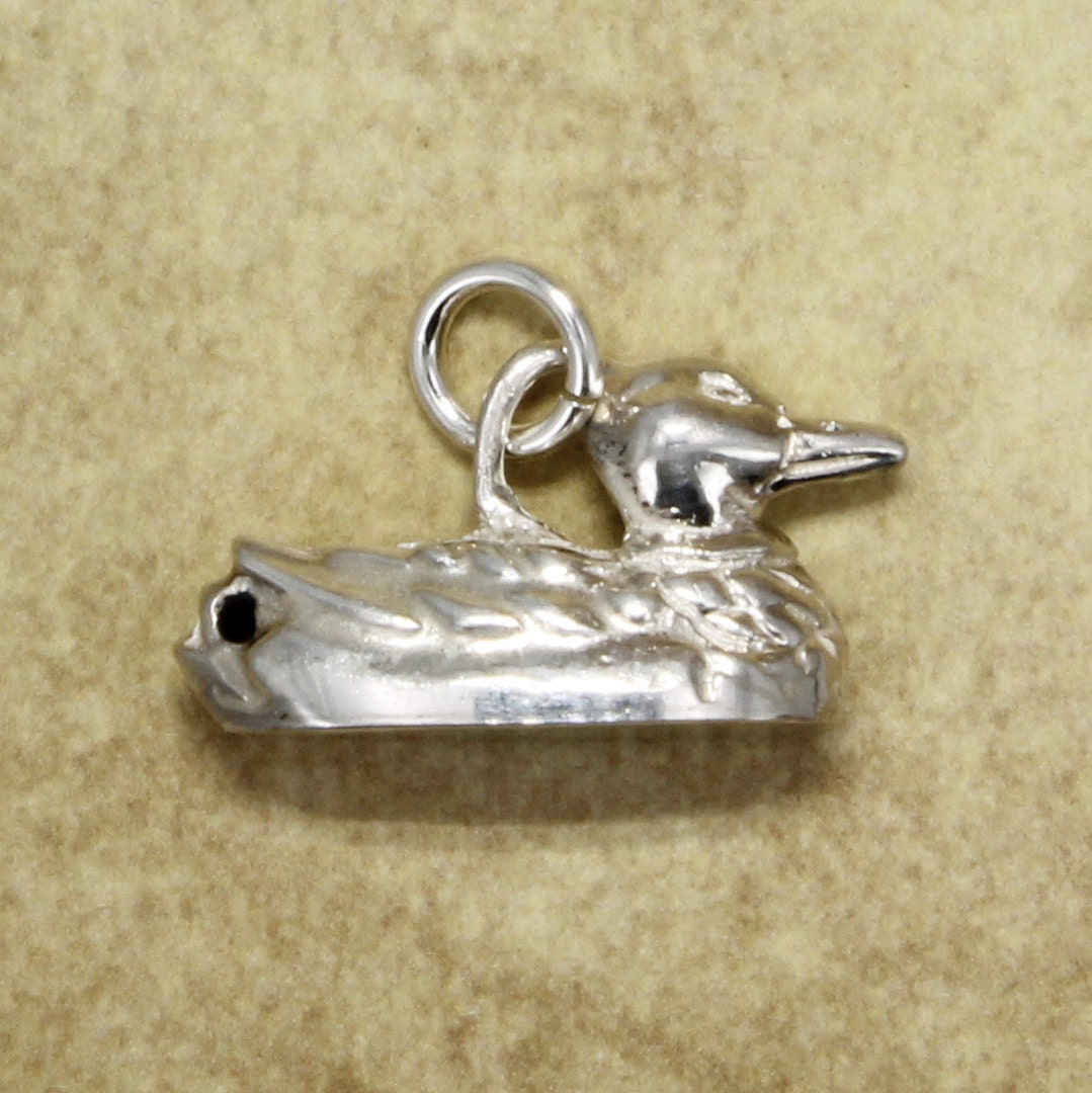 Duck Charm 925 Sterling Silver Duck Charm Mallard Duck Charm - Etsy