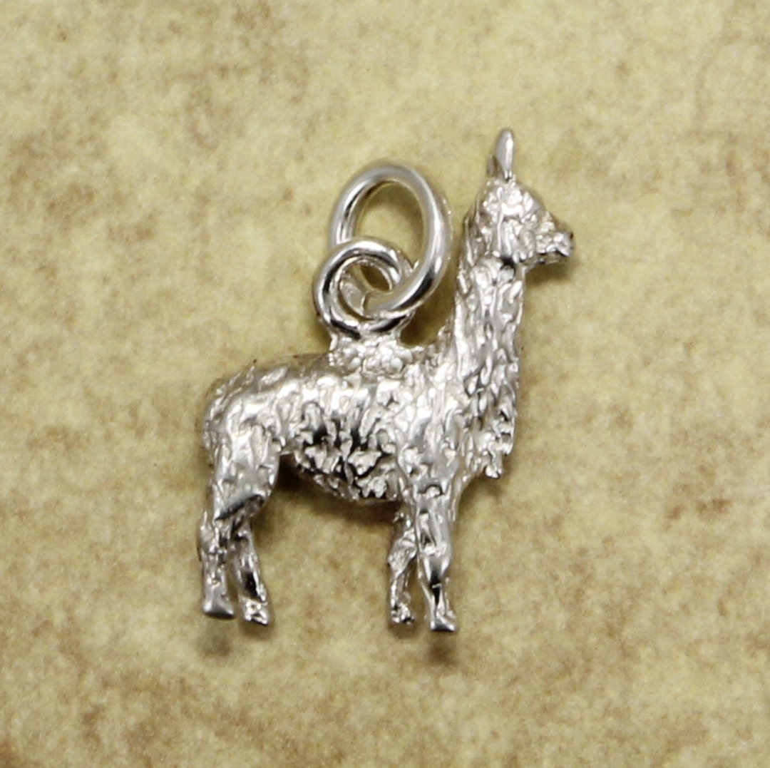 Silver Llama Charm, 925 Sterling Silver Llama Charm,gift Mom, Llama ...