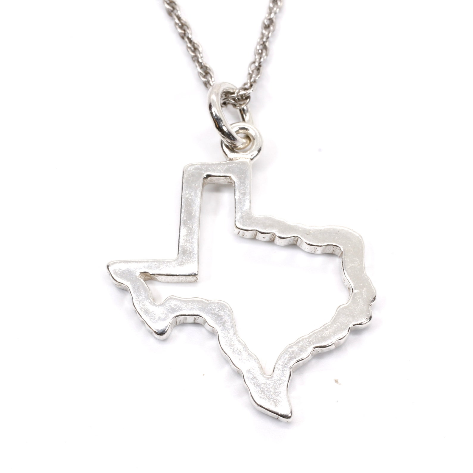 Sterling Silver Texas Outline Necklace: State Silhouette Jewelry - Etsy