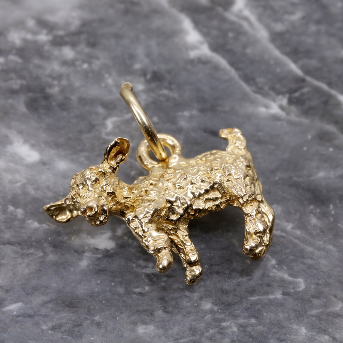 Gold Baby Goat Charm for Her Bracelet 14kt Solid Gold 3-D | Etsy