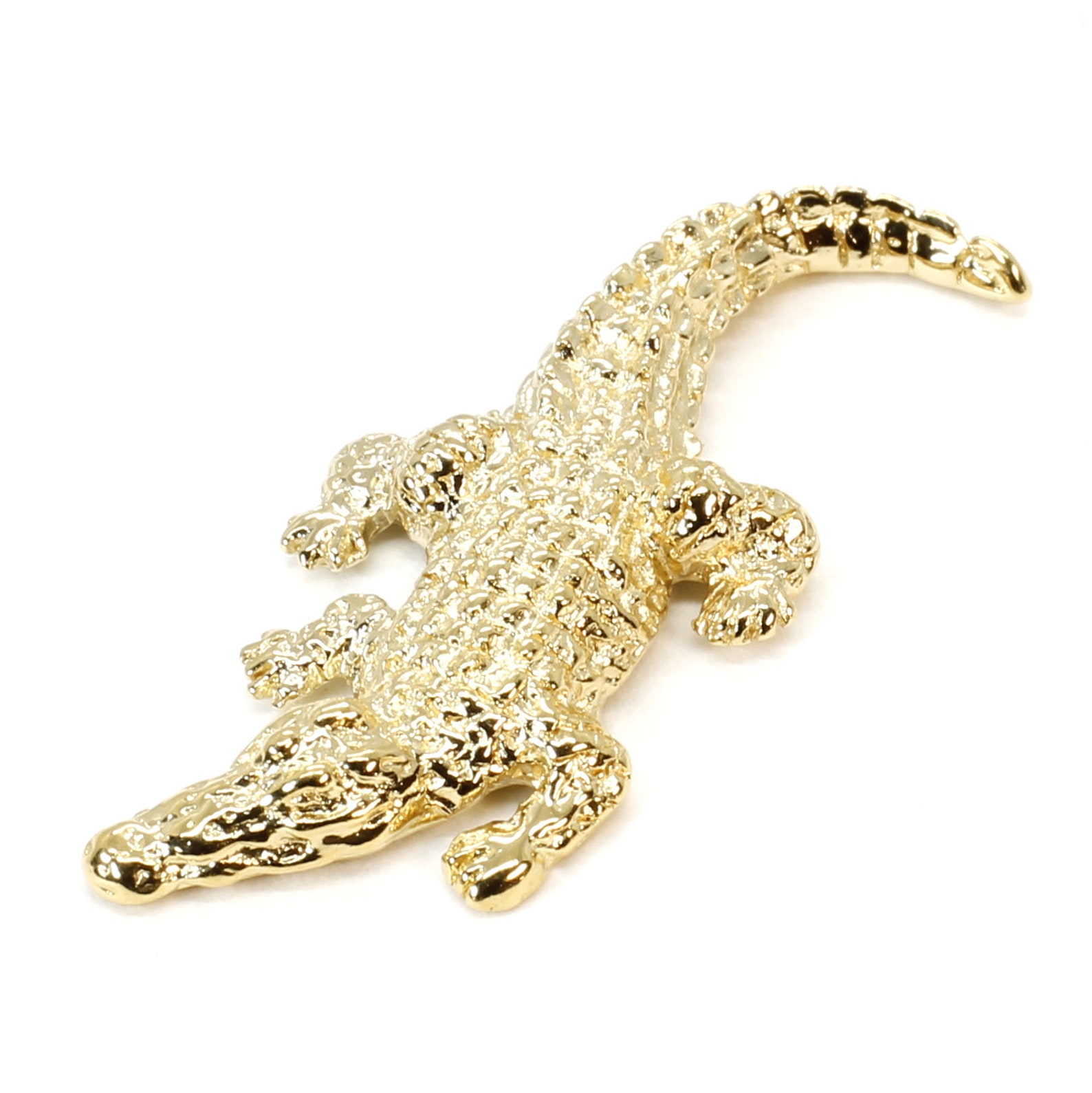 Large Alligator or Crocodile Brooch or Pin in 14kt Yellow Gold | Etsy