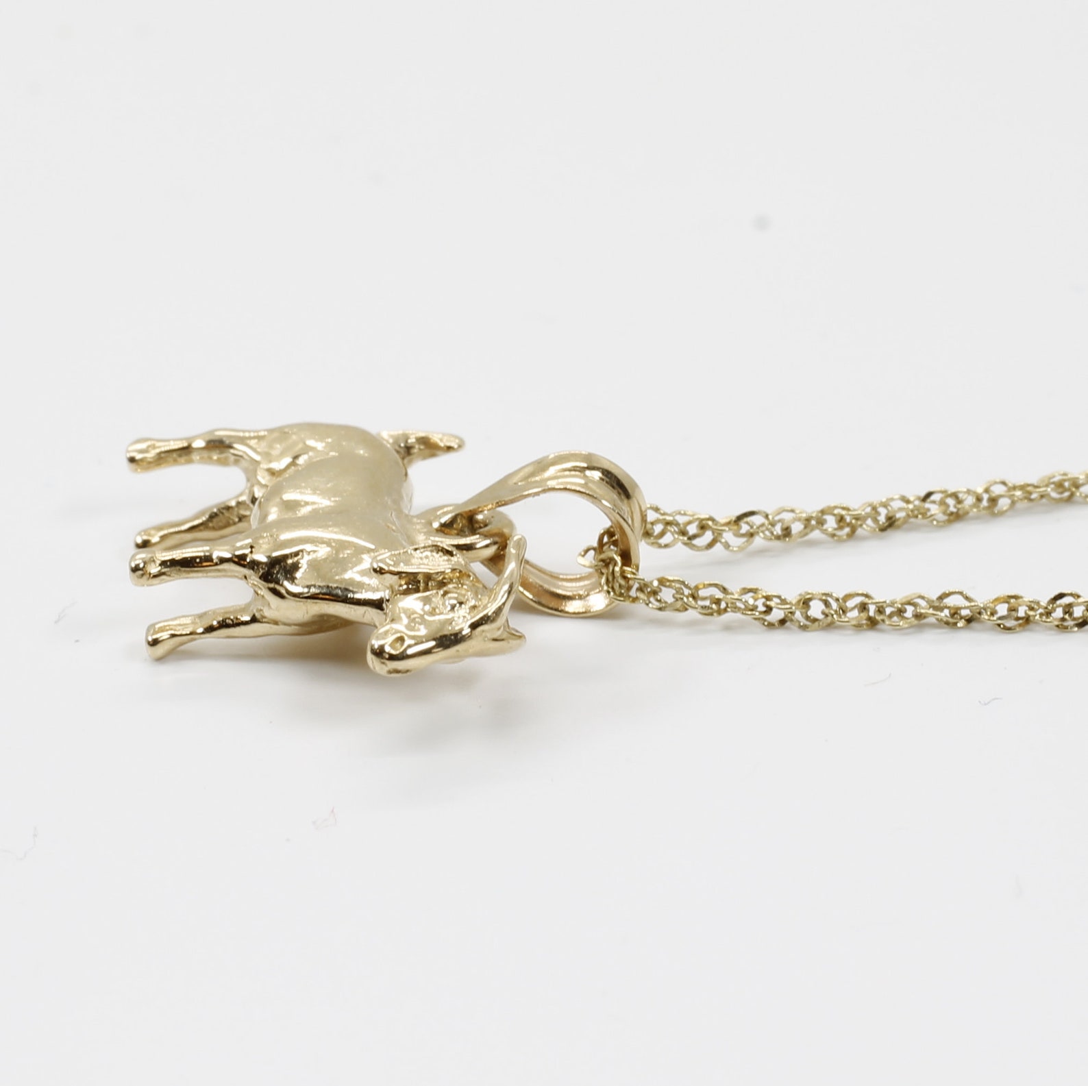 Gold Goat Necklace Goat Lover Gift for Her With a Solid 14kt | Etsy