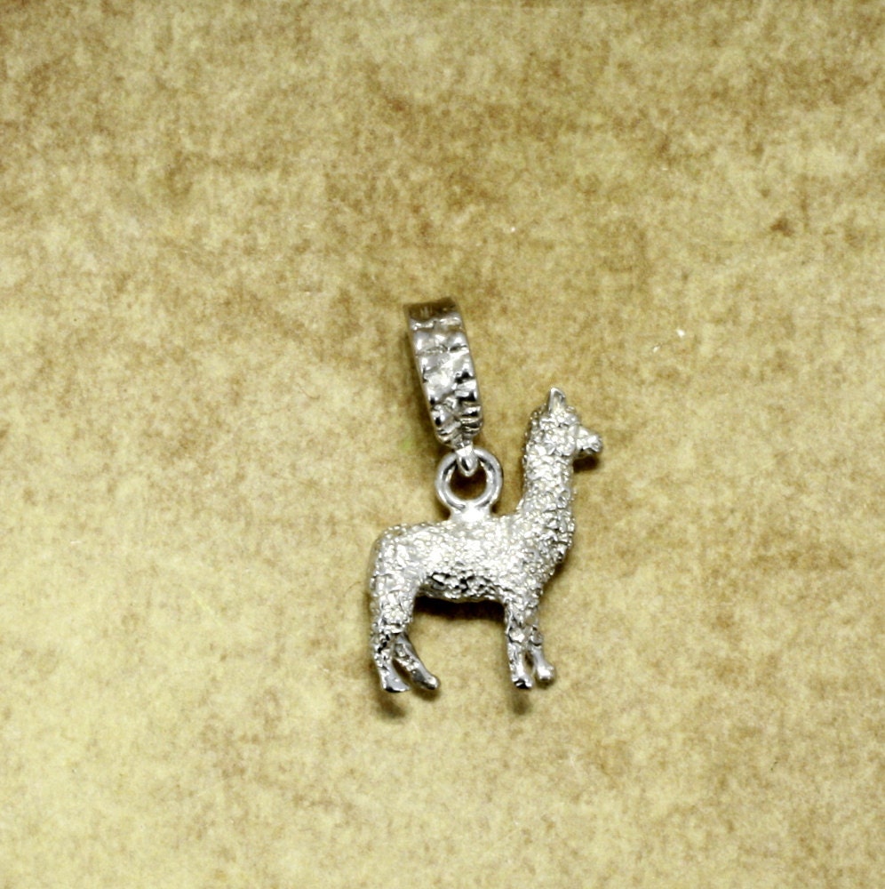 Alpaca Slide Charm in 925 Sterling Silver Huacaya Alpaca | Etsy