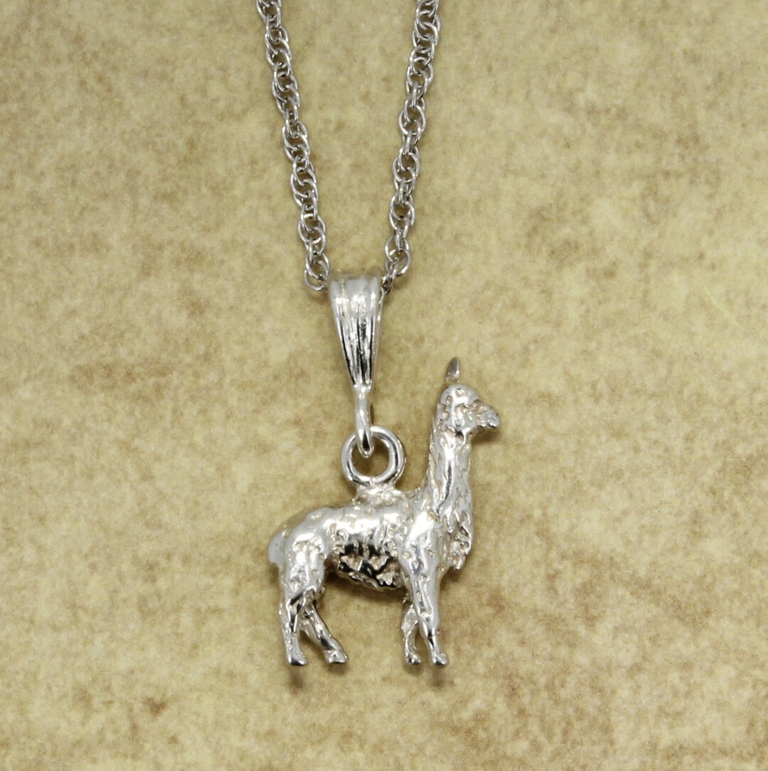 Silver Llama Necklace With 18" Chain, 925 Sterling Silver Llama - Etsy