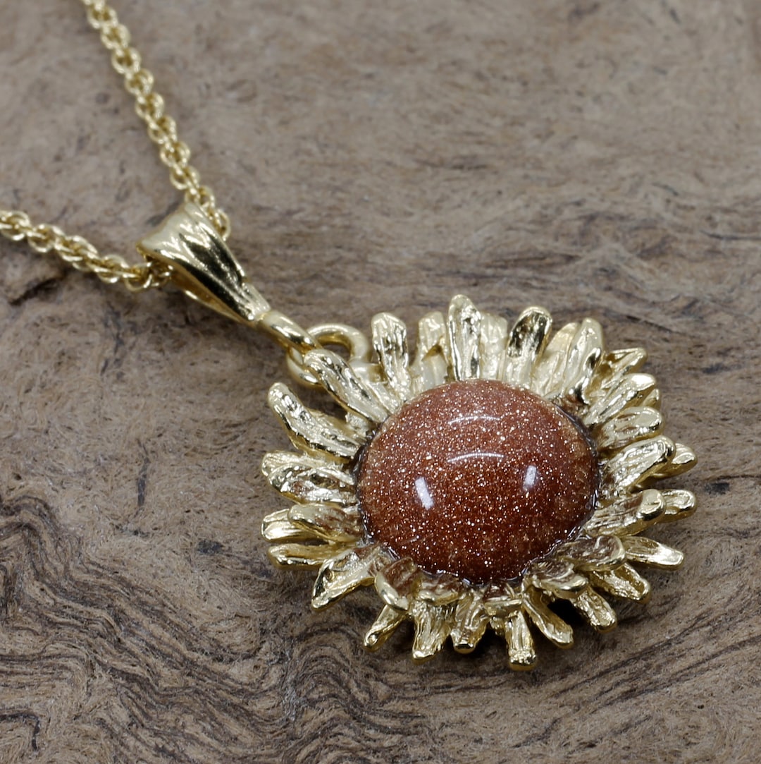 Sunflower Necklace Made in 14k Gold Vermeil, All Precious Metals ...
