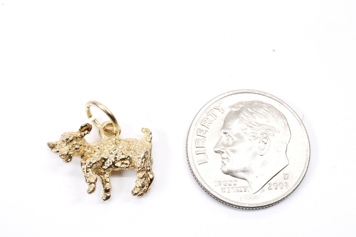 Gold Baby Goat Charm for Her Bracelet 14kt Solid Gold 3-D - Etsy