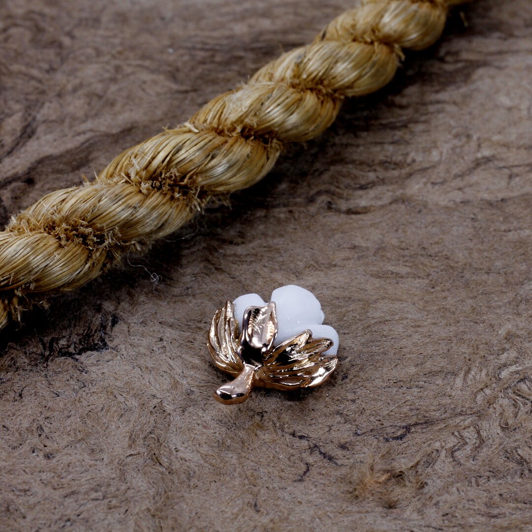 Rose Gold Cotton Boll Tie Tack, 2nd Anniversary Gift - Etsy