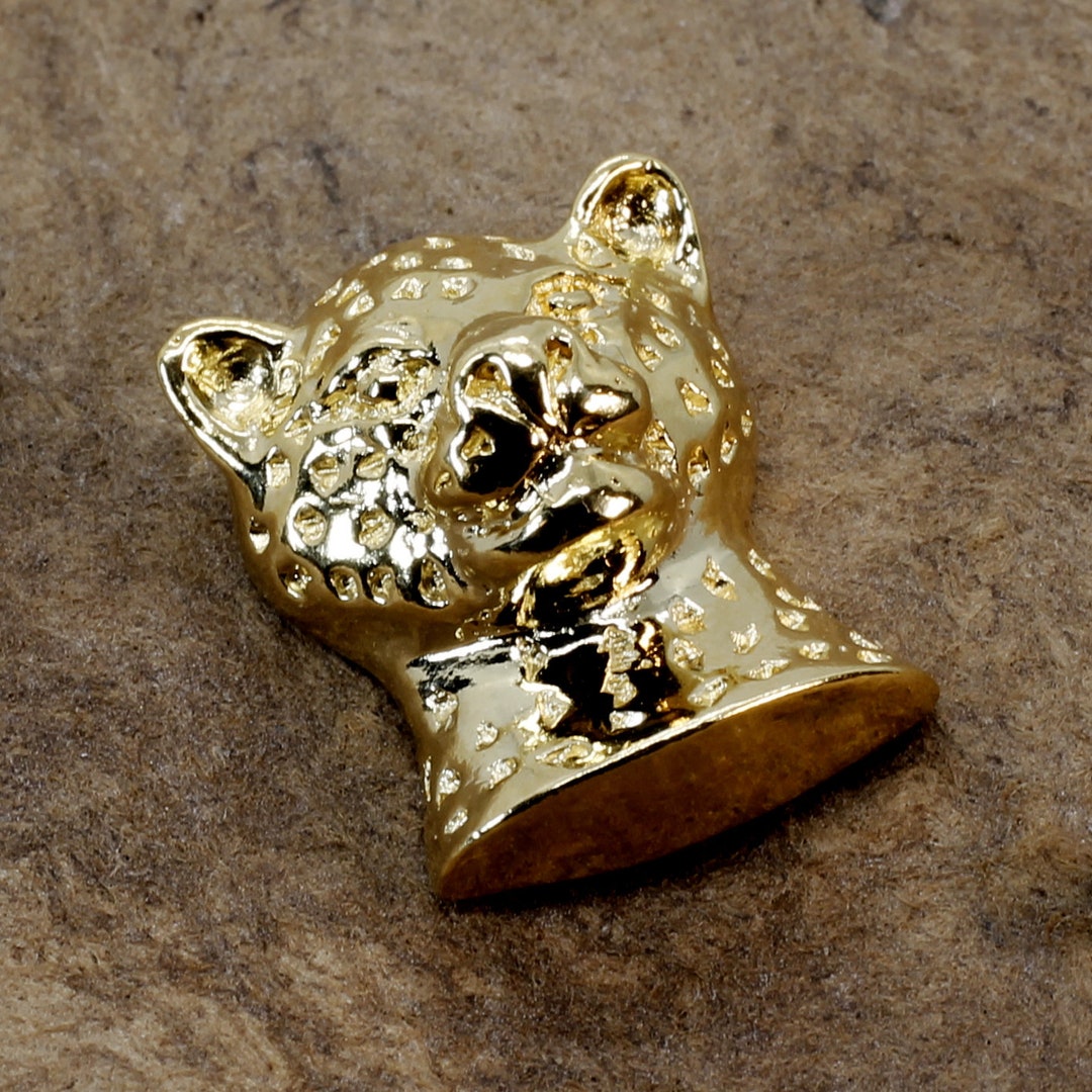 Gold Leopard Head Tie Tack: 14kt Vermeil Lapel Pin All Precious Metals ...